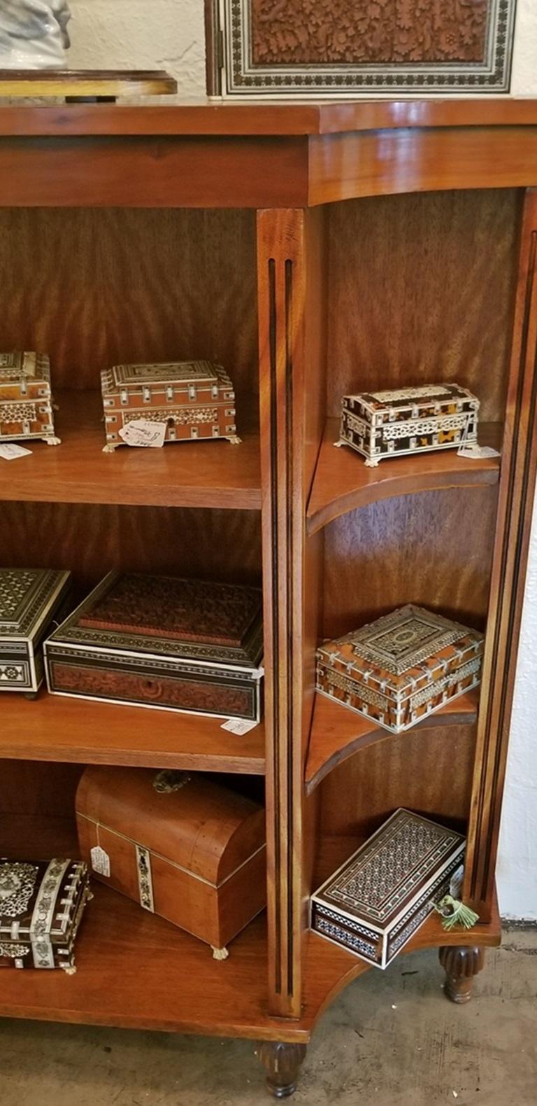 Pair of Sheraton Style Open Bookcases at 1stDibs