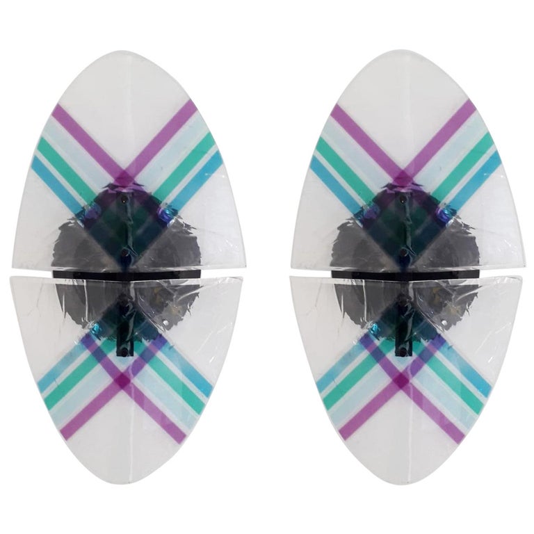 Pair of Shield Sconces / Flushmounts, 2 Pairs Available For Sale at 1stDibs