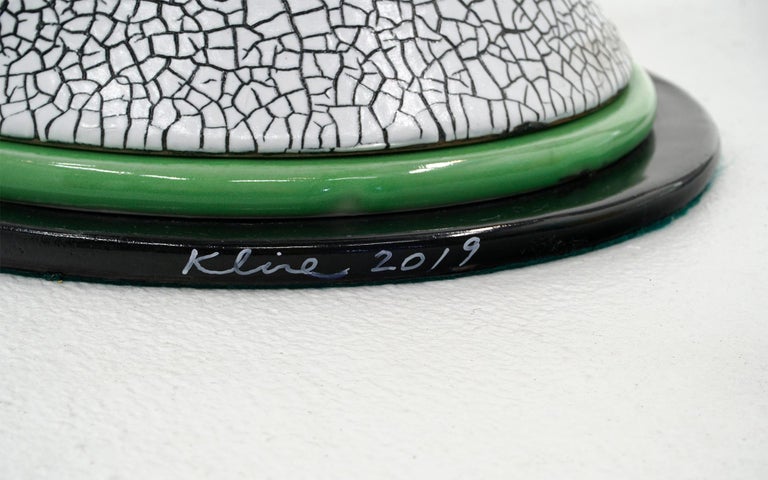 Pair of Side Tables by Amy Kline, One of a Kind, Porcelain Signed and ...
