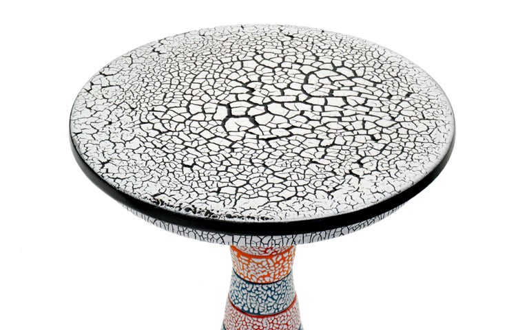 Pair of Side Tables by Amy Kline, One of a Kind, Porcelain Signed and ...