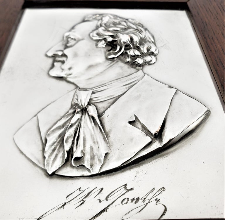 Pair of Signed Antique Repouse Metal Wall Plaques of Noble or ...