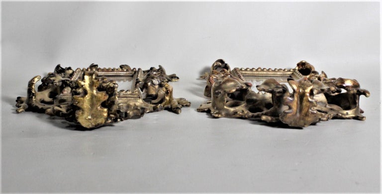 Pair of Signed Antique Watercolor Paintings in Hand Carved Gilt Wooden ...