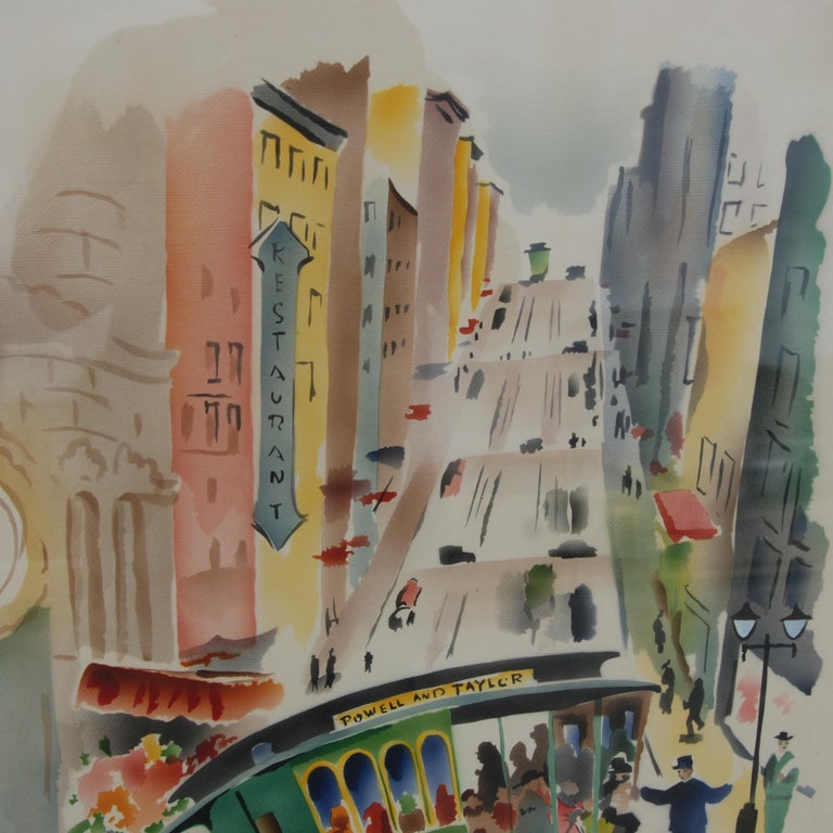 Pair of Signed Benjamin Jorj Harris Airbrush San Francisco Cable Car ...
