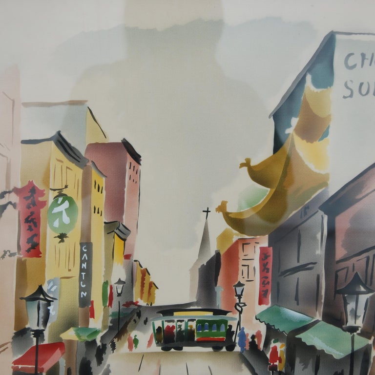 Pair of Signed Benjamin Jorj Harris Airbrush San Francisco Cable Car ...