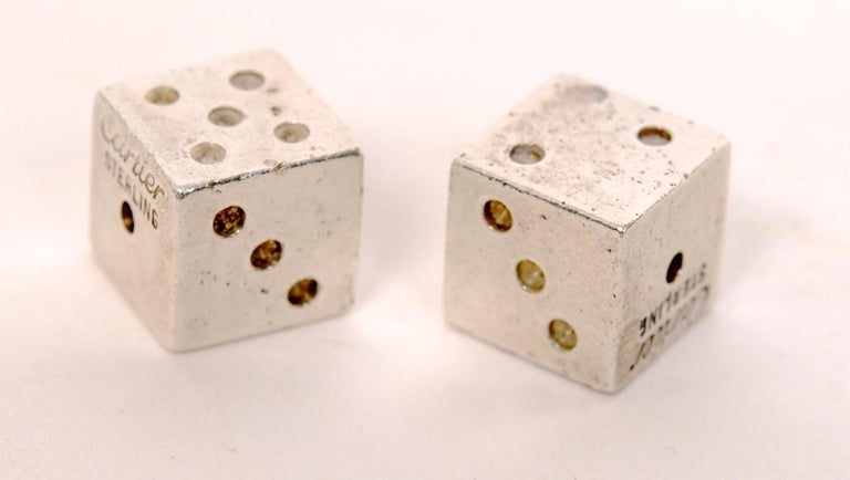 Pair of Signed Cartier Solid Sterling Silver Dice at 1stDibs | solid ...