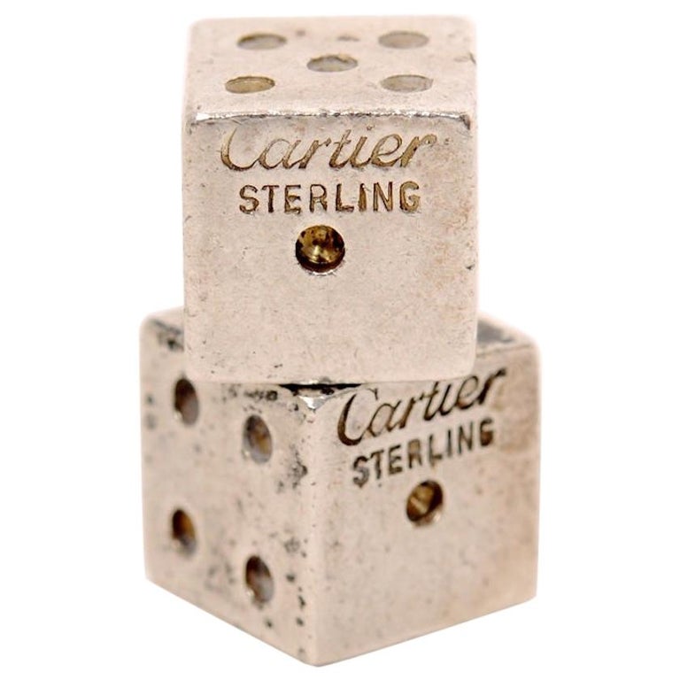 Pair of Signed Cartier Solid Sterling Silver Dice at 1stDibs | solid ...