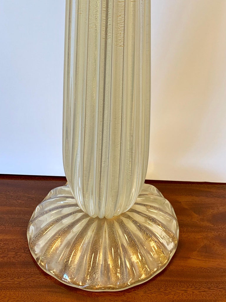 Pair of Signed Salviati Lamps Murano Glass Made in Italy at 1stDibs