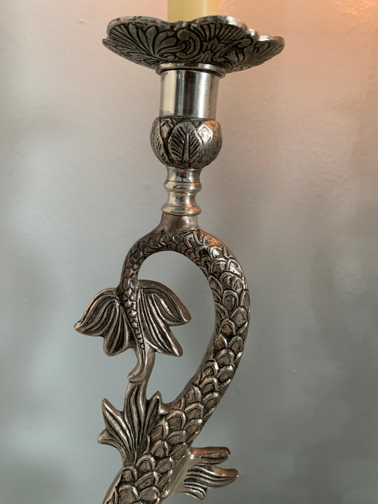 Pair of Silver Dolphin Candlesticks For Sale at 1stDibs | dolphin ...