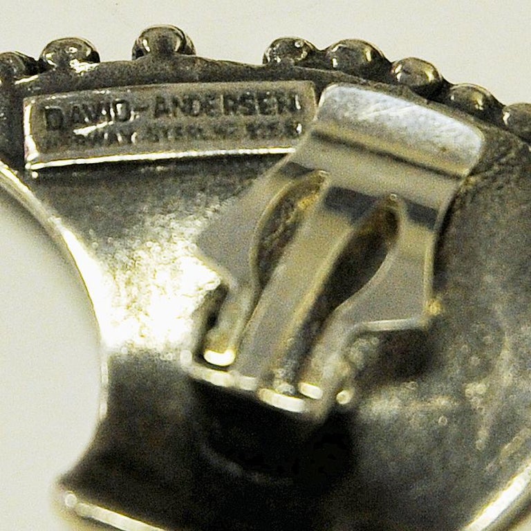 Vintage pair of silver earclips `Innovative Space` Marianne Berg for D ...