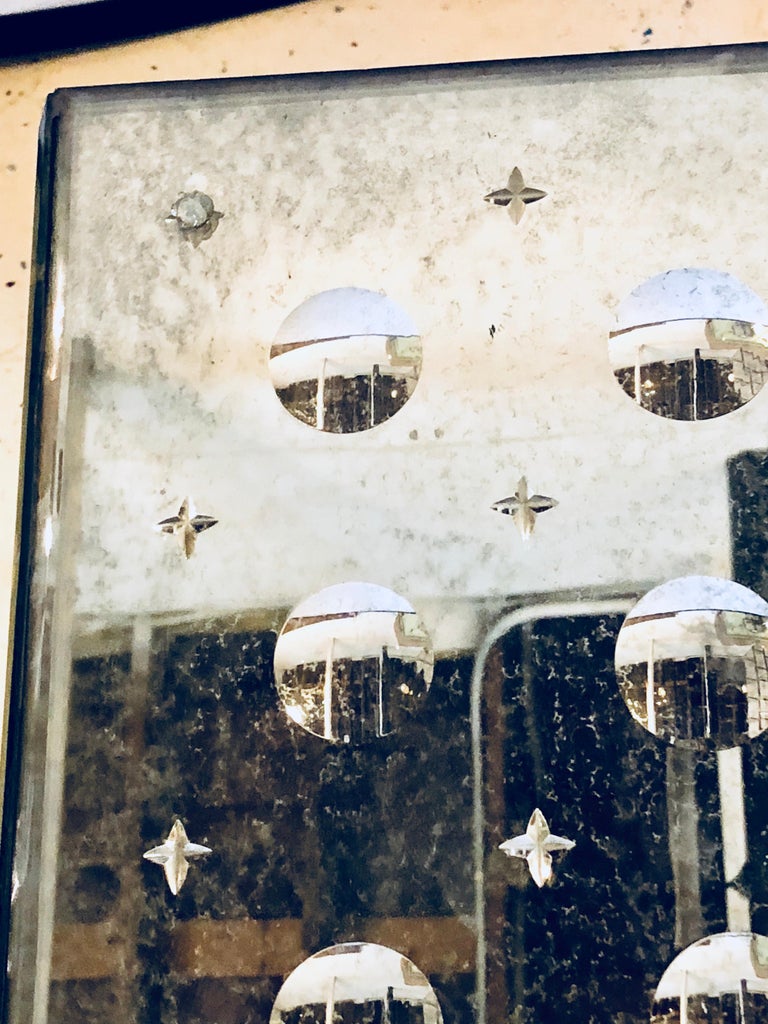 Pair of Silver Mirrored Distressed Glass Cube Coffee Tables on Casters ...