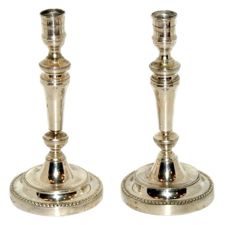 Pair of Silver Plated Candlesticks For Sale at 1stDibs