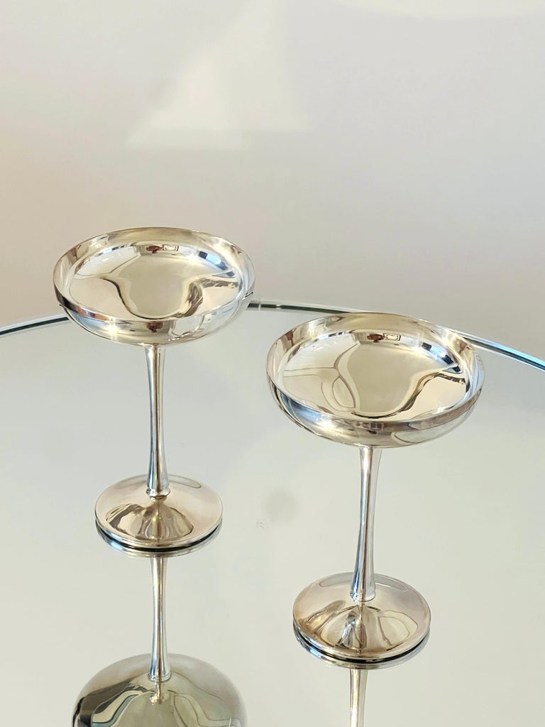 Pair of Silver Plated Champagne Coupes by Kirk-Stieff, Spain, 1980 For ...