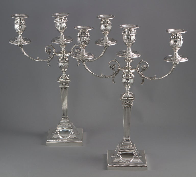 Pair of Silver Three-Light Victorian Candelabra Sheffield, 1898 For ...