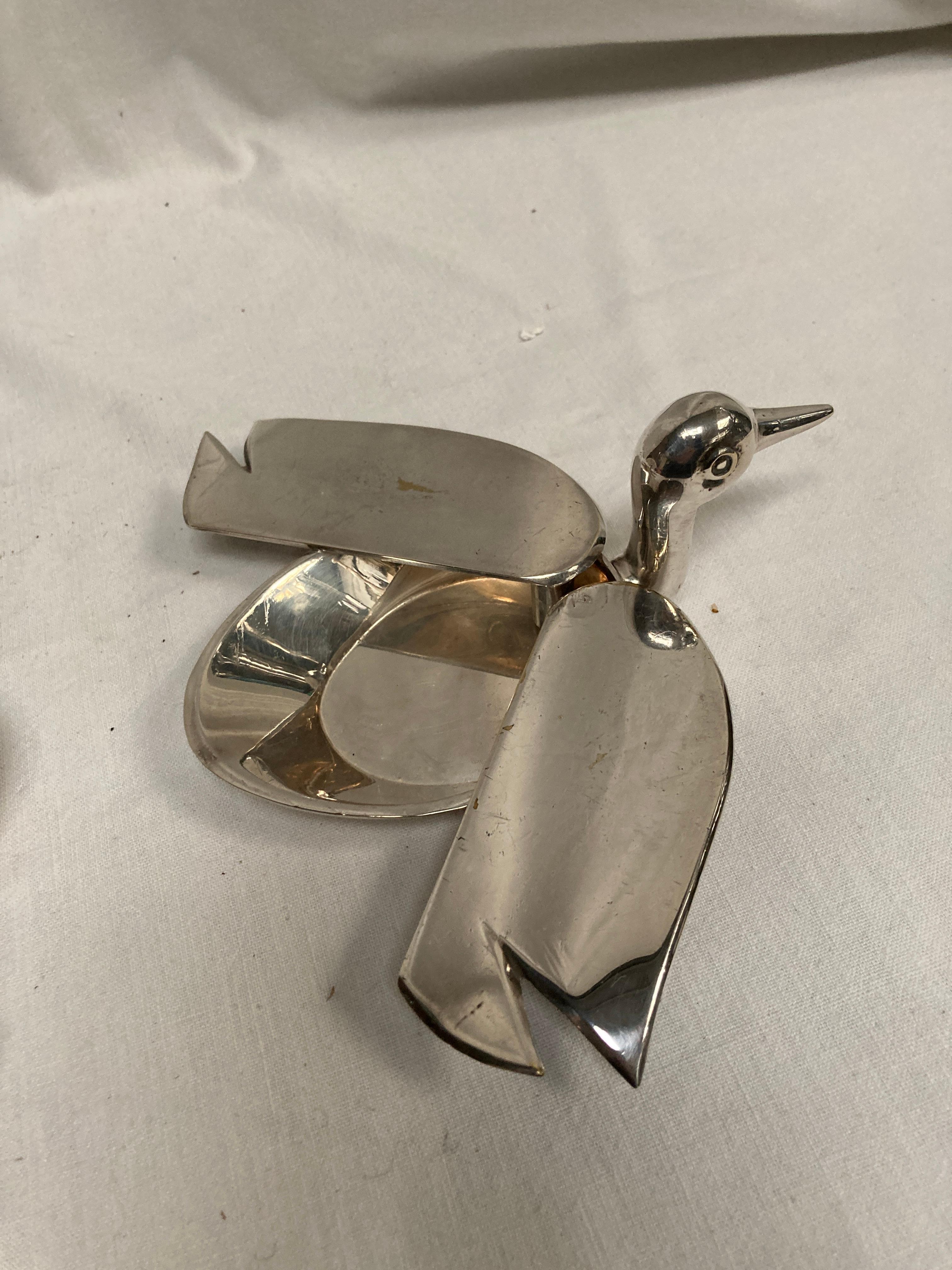 Pair of silvered boxes showing ducks For Sale at 1stDibs