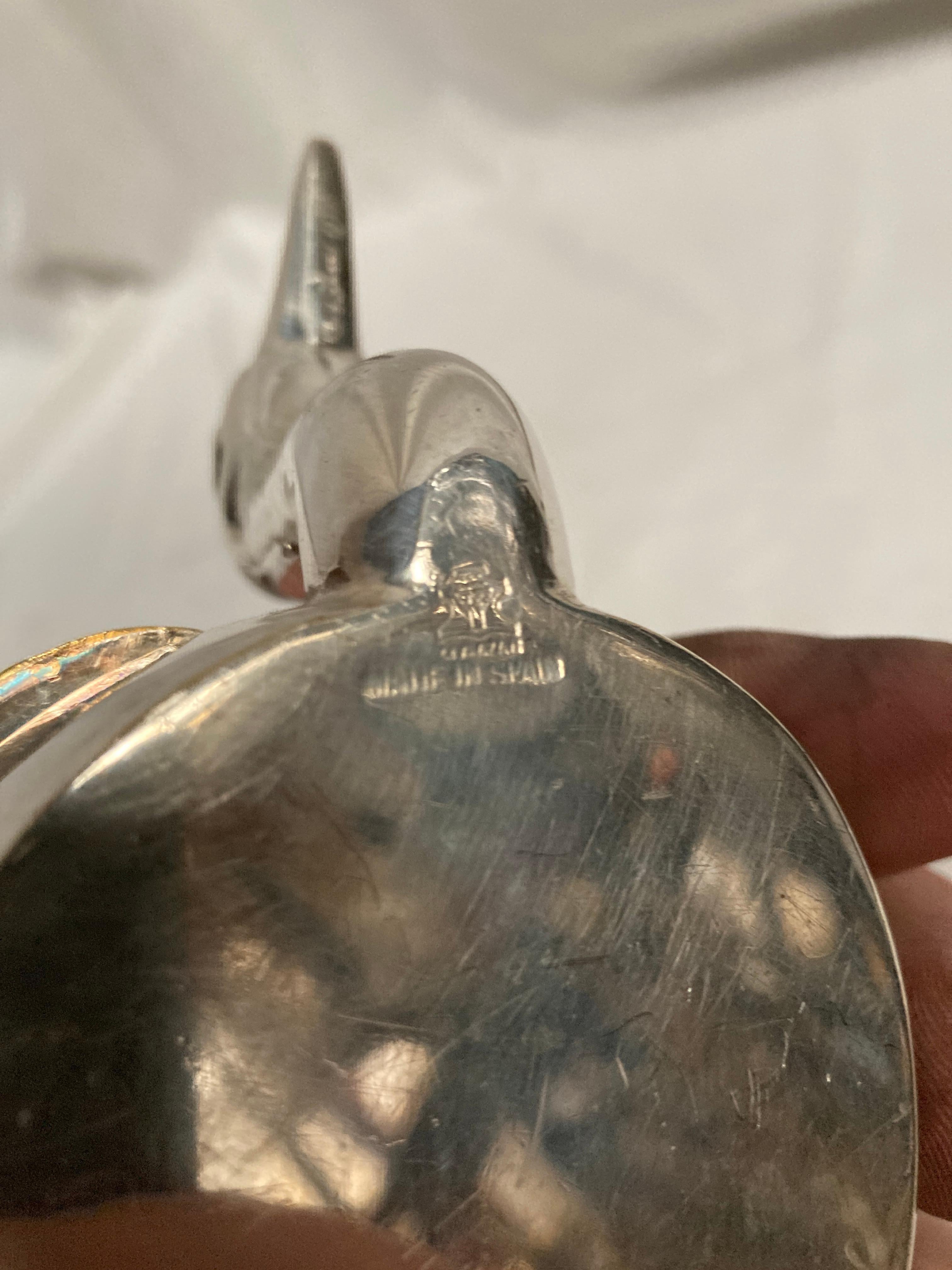 Pair of silvered boxes showing ducks For Sale at 1stDibs