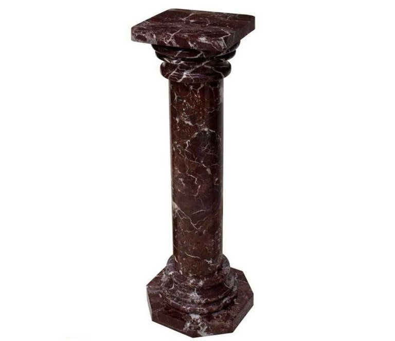 Pair of Similar Red Marble Pillar Column Pedestals Stands at 1stDibs ...