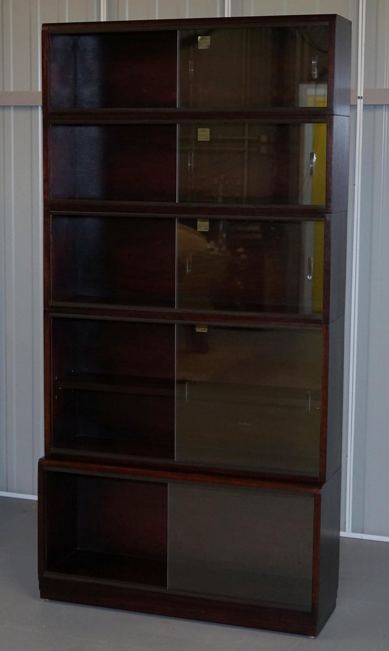 Pair of Simplex Dark Mahogany Sliding Glass Door Modular Legal Library ...