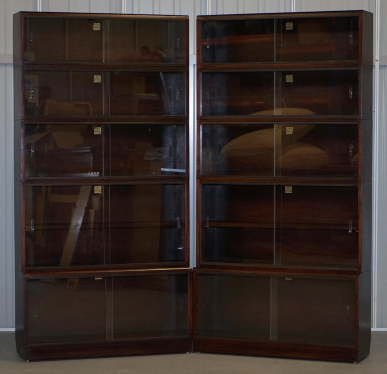 Pair of Simplex Dark Mahogany Sliding Glass Door Modular Legal Library ...