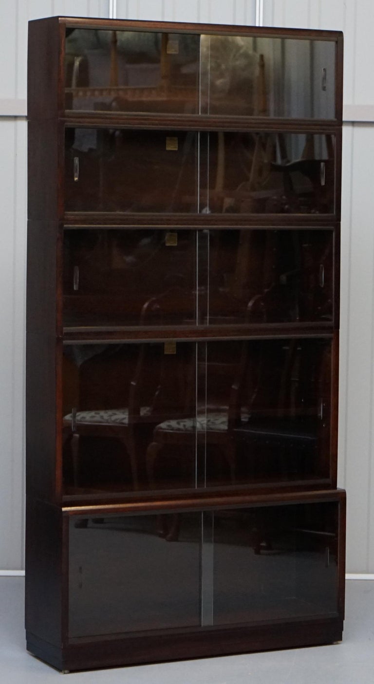 Pair of Simplex Dark Mahogany Sliding Glass Door Modular Legal Library ...