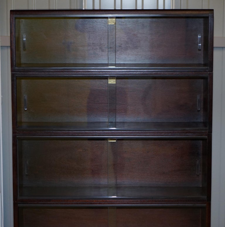 Pair of Simplex Dark Mahogany Sliding Glass Door Modular Legal Library ...