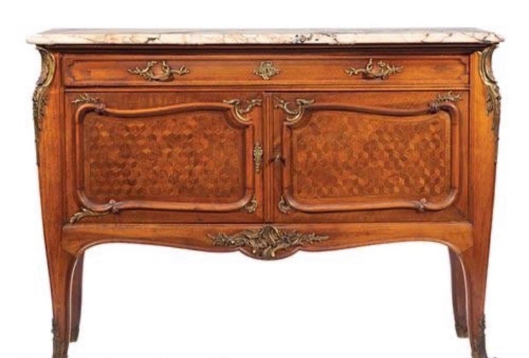 Pair of Singed Linke Bronze Mounted Parquetry Commodes, Francois Linke ...