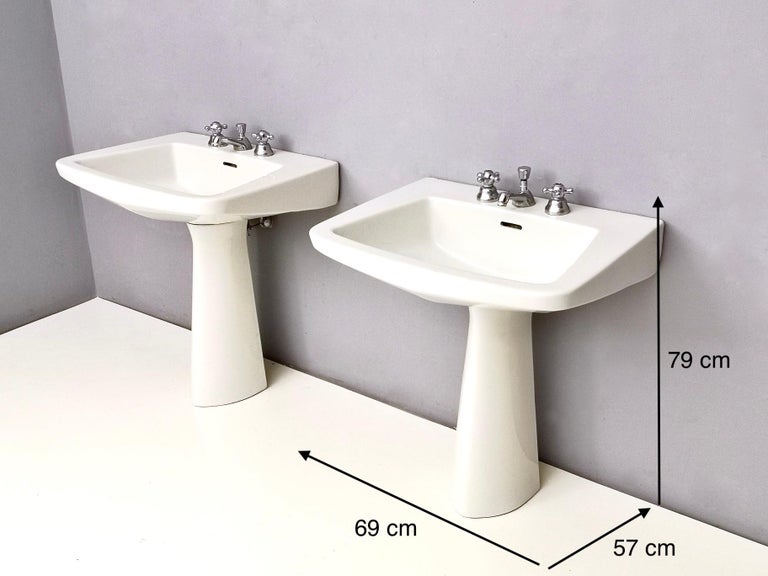 Pair of Sinks by Gio Ponti with G. Labalme, G. Pozzi and A. Rosselli ...