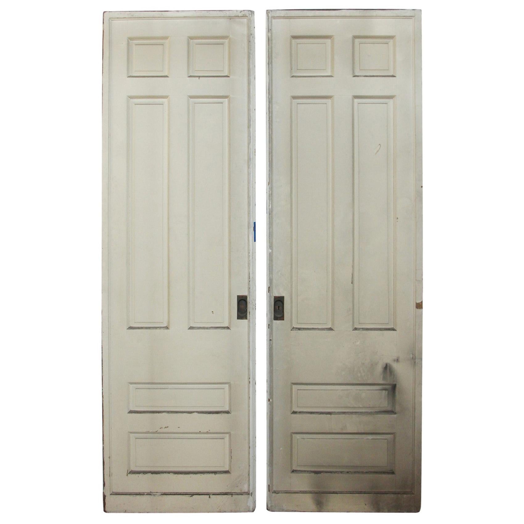 Pair of Six Panel Pocket Wood Doors, Early 20th C. at 1stDibs