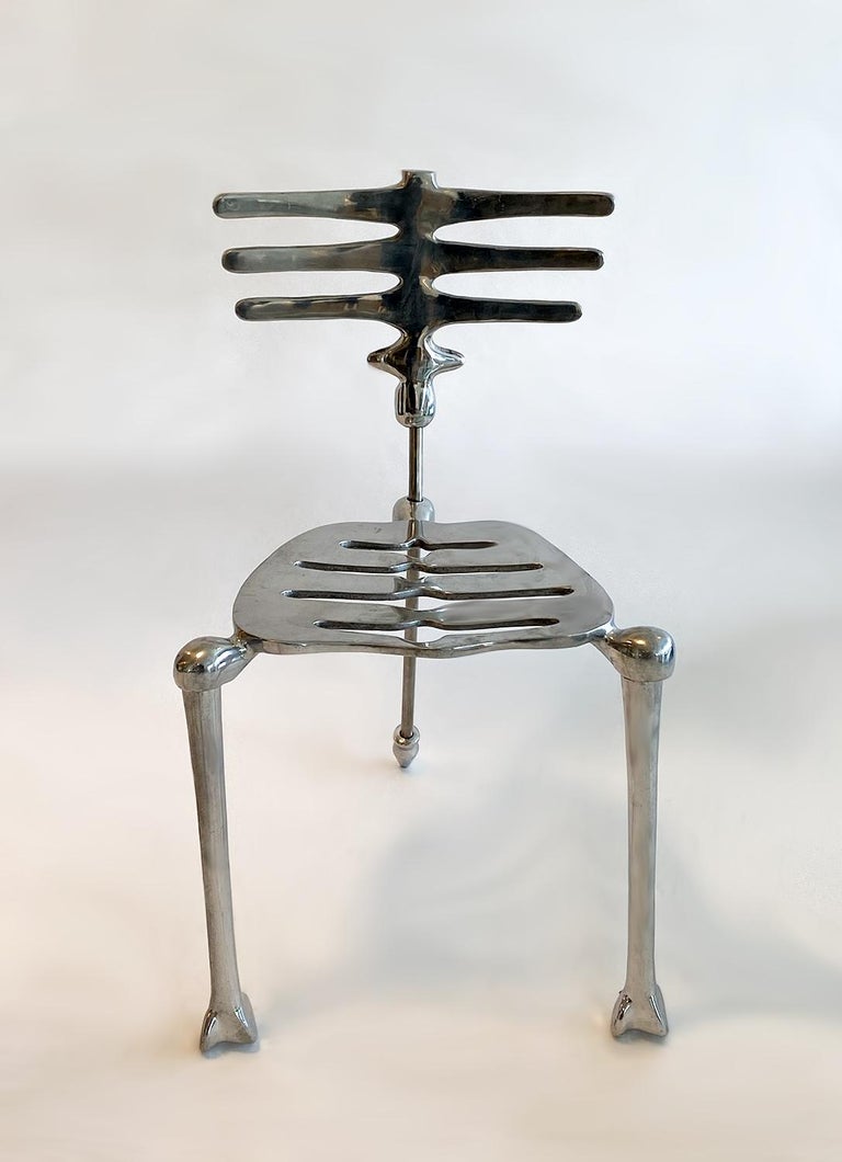 Pair of Skeleton Chairs by Michael Aram Aluminum and Stainless Steel at ...