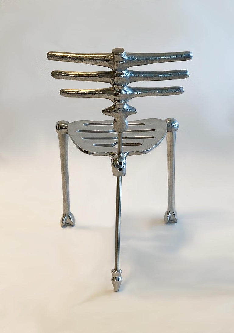 Pair of Skeleton Chairs by Michael Aram Aluminum and Stainless Steel at ...