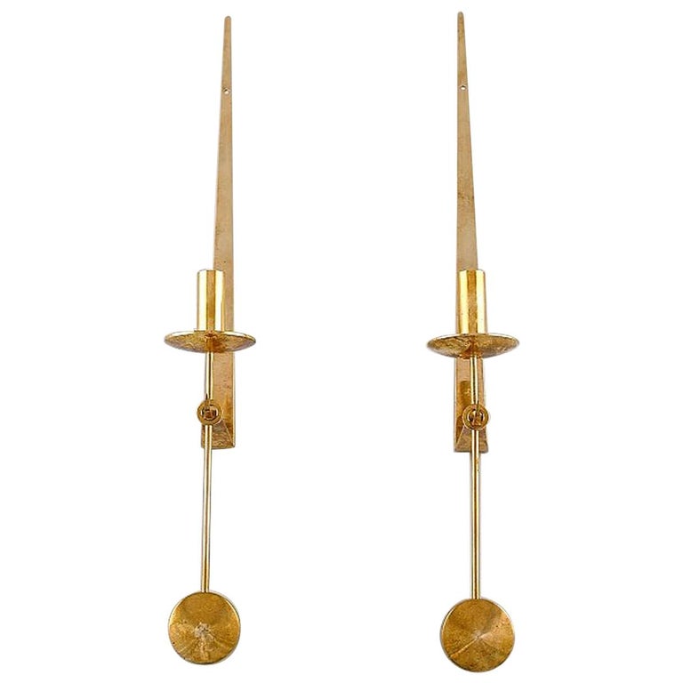 Pair of Skultuna, Sweden, Brass Candlesticks, Model 1607 at 1stDibs