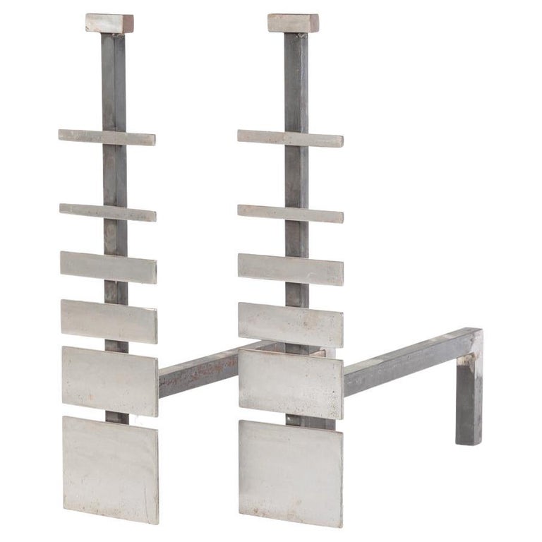 Pair Of Skyscraper Unique MCM Fire Dogs For Sale at 1stDibs