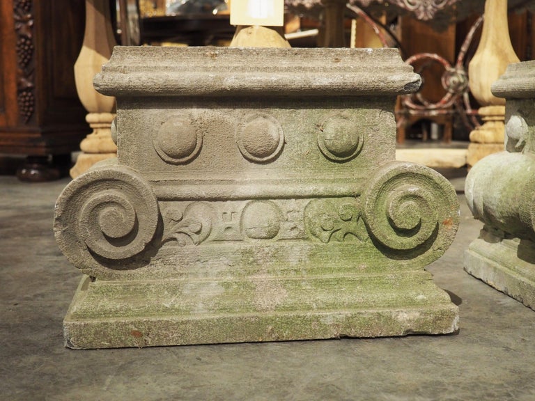 Pair of Small 19th Century Carved Belgian Bluestone Capitals For Sale ...