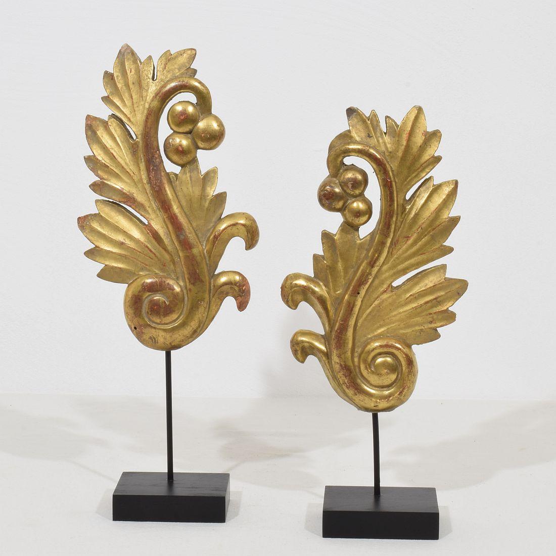 Pair of Small 19th Century French Carved Giltwood Baroque Style ...