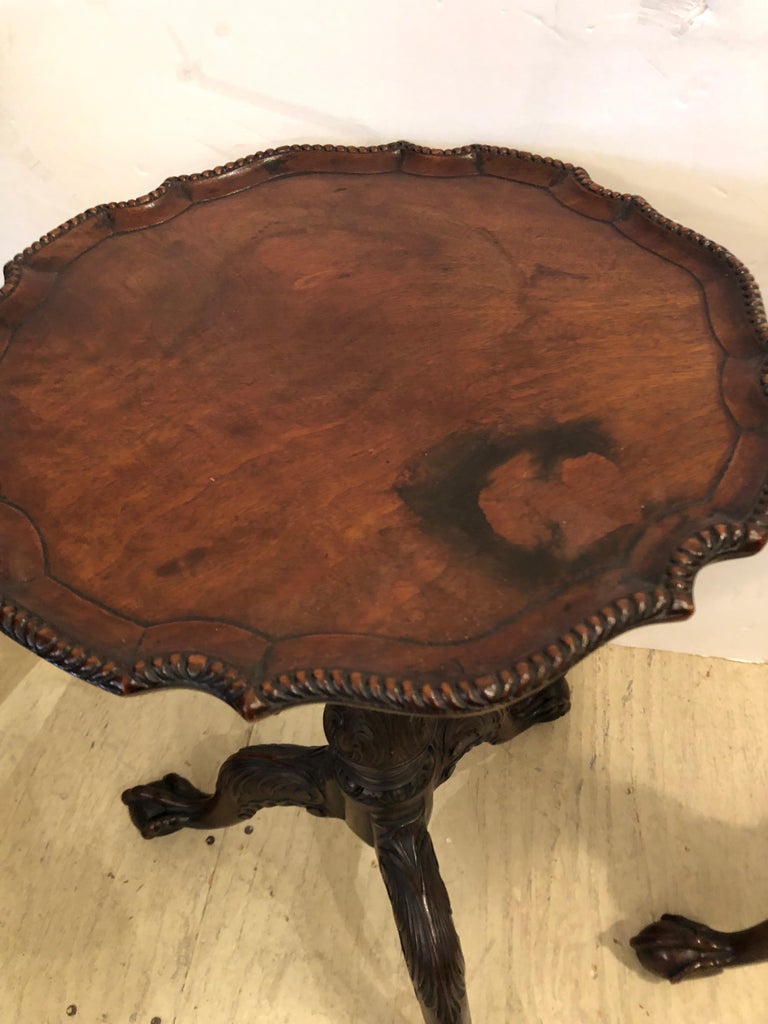 Pair of Small Antique Chippendale Style Round Mahogany End Side Drinks ...