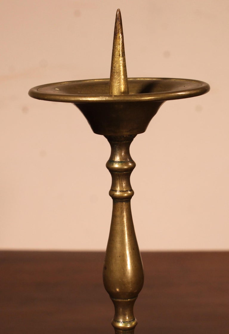 Pair of Small Candlesticks in Bronze, 18th Century For Sale at 1stDibs