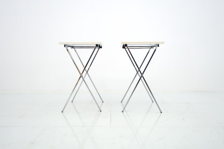 Pair of Small Folding Side Table, 1970s at 1stDibs