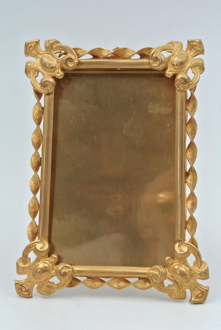 Pair of Small Gilded Brass Photo Frames at 1stDibs