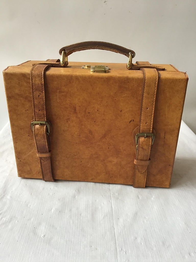 Pair of Small Leather Suitcases at 1stDibs