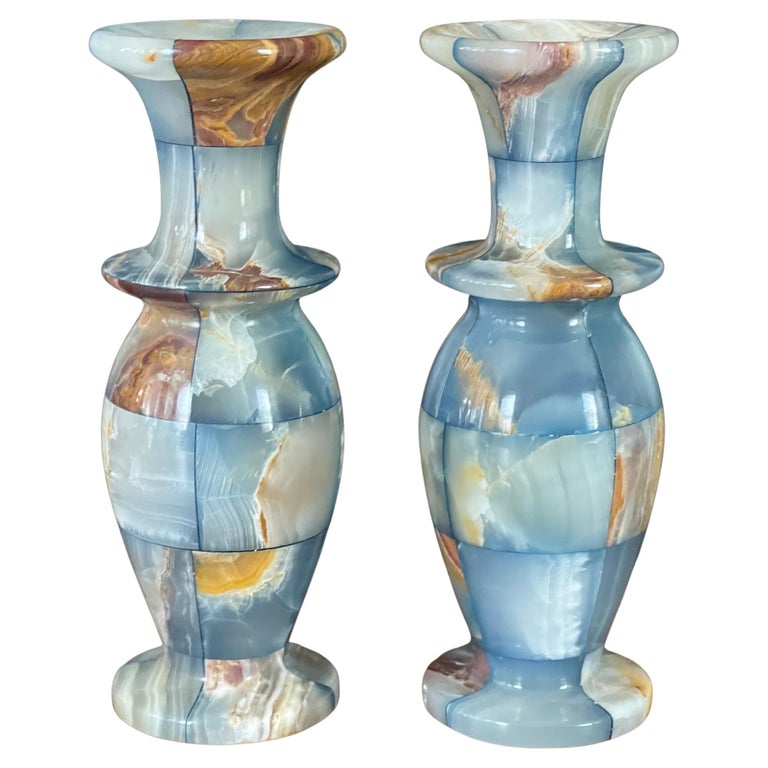 Pair of Small Post-Modern Patchwork Italian Marble Vases For Sale at ...