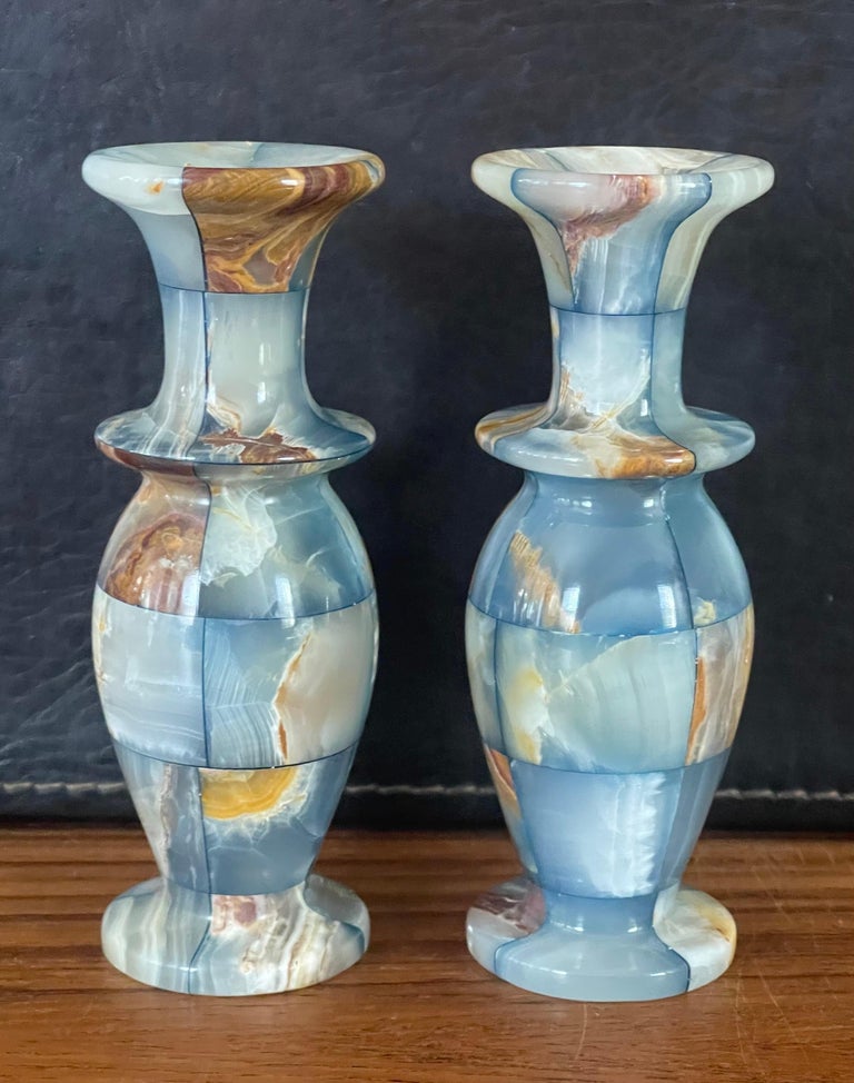 Pair of Small Post-Modern Patchwork Italian Marble Vases For Sale at ...