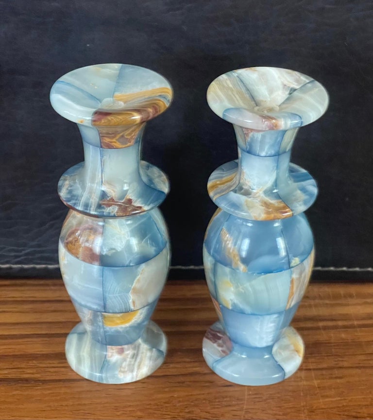 Pair of Small Post-Modern Patchwork Italian Marble Vases For Sale at ...