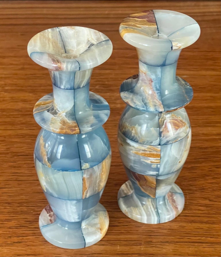Pair of Small Post-Modern Patchwork Italian Marble Vases For Sale at ...