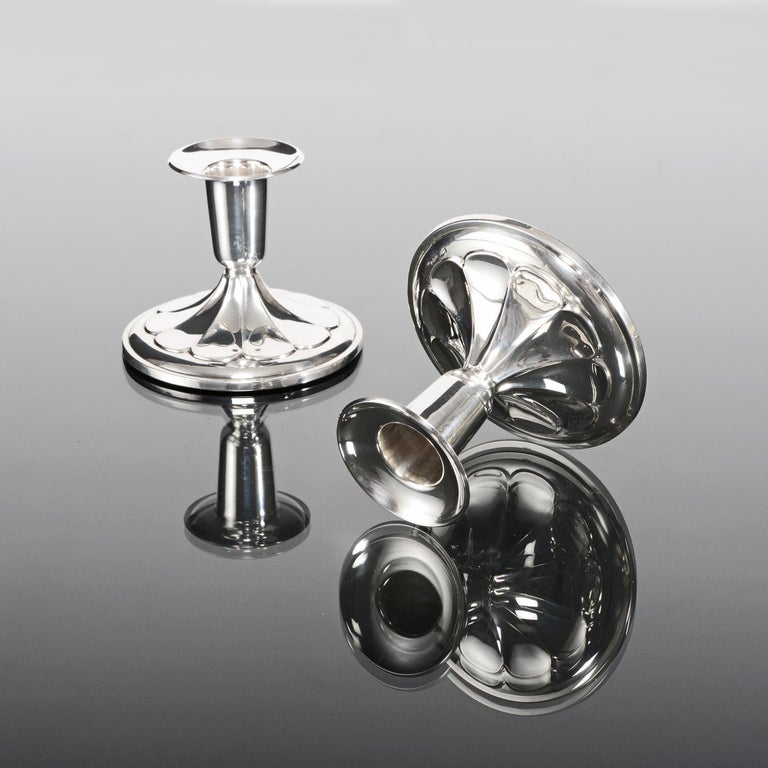 Pair of Small Swedish Silver Candlesticks For Sale at 1stDibs