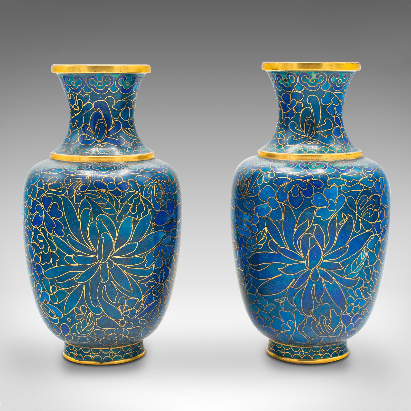 Pair Of Small Vintage Posy Vases, Japanese, Cloisonne, Baluster, Art ...