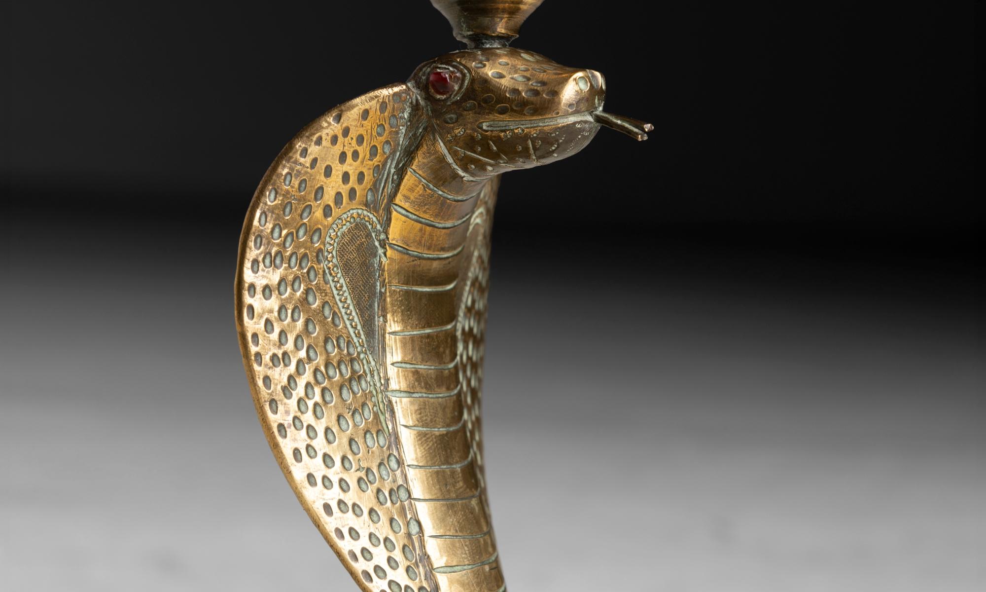 Pair of Snake Candle Sticks, England circa 1950 For Sale at 1stDibs