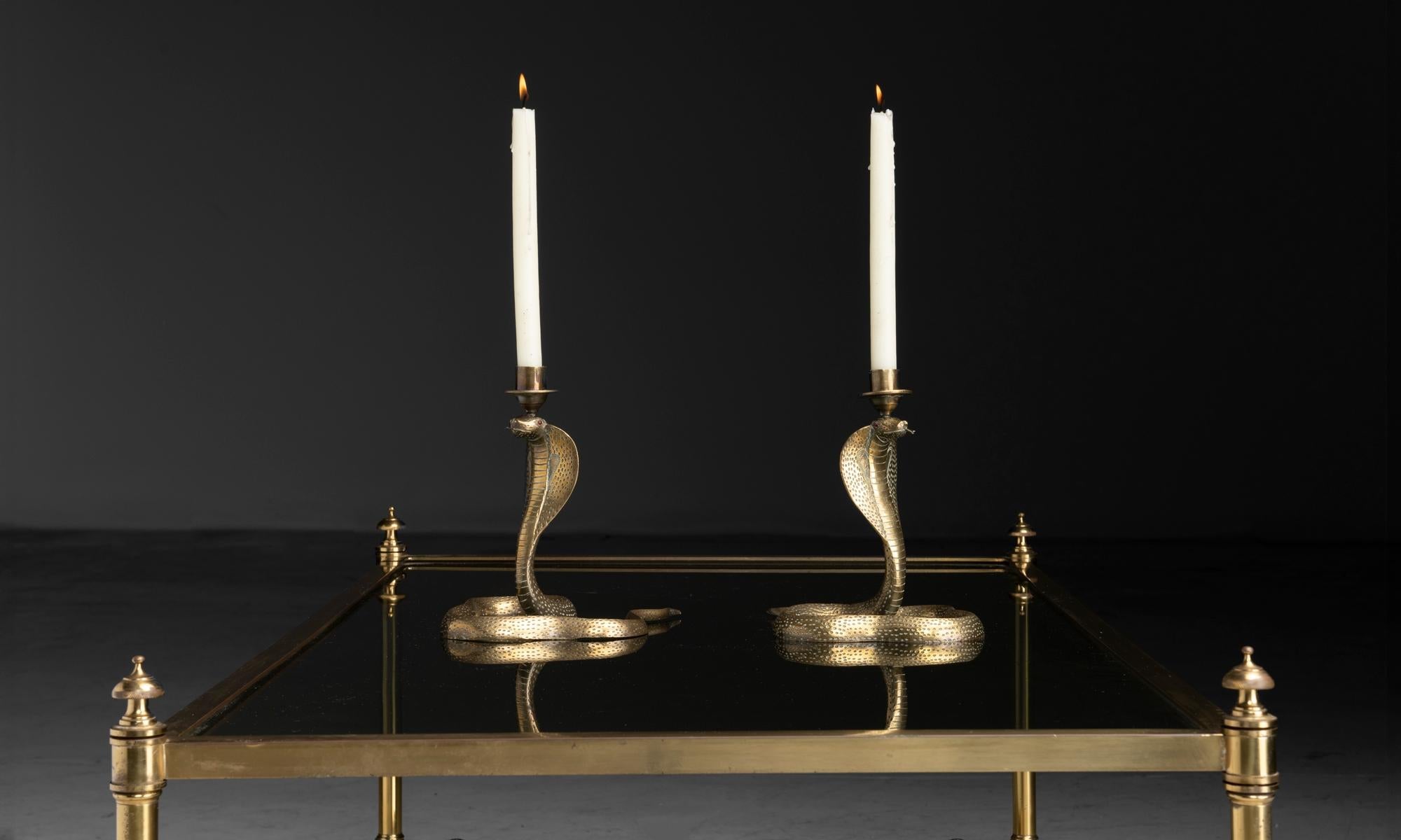 Pair of Snake Candle Sticks, England circa 1950 For Sale at 1stDibs