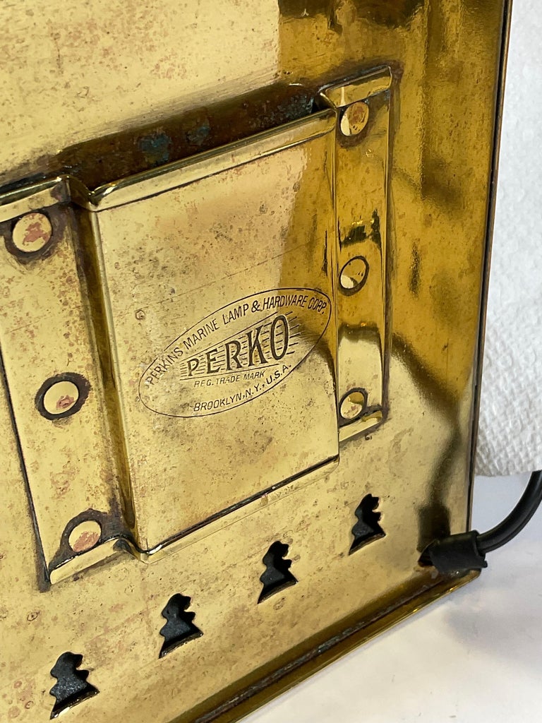 Pair of Solid Brass Boat Lanterns by Perko For Sale at 1stDibs
