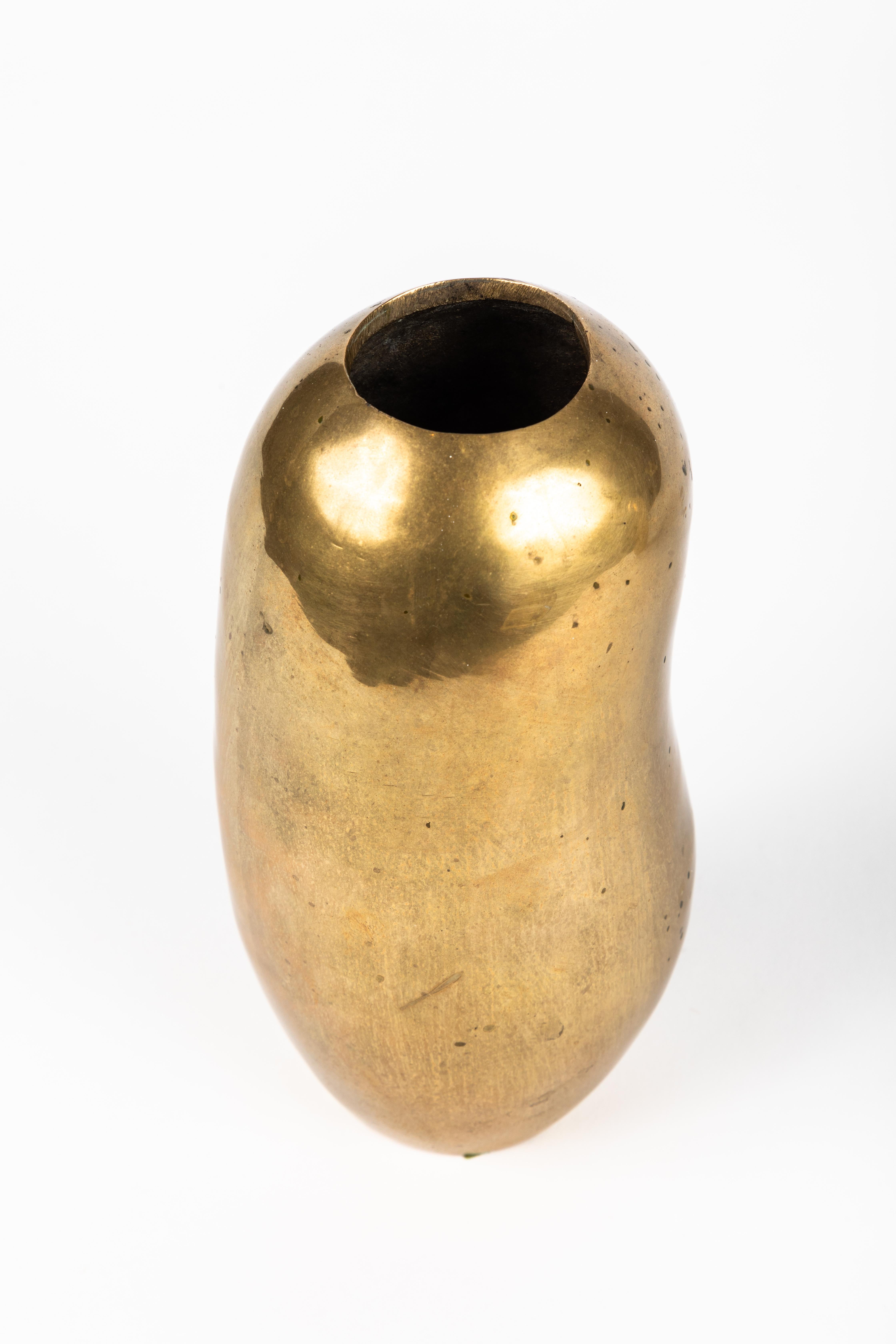 Pair of Solid Brass Decorative Vases by Ben Seibel for Jenfredware ...
