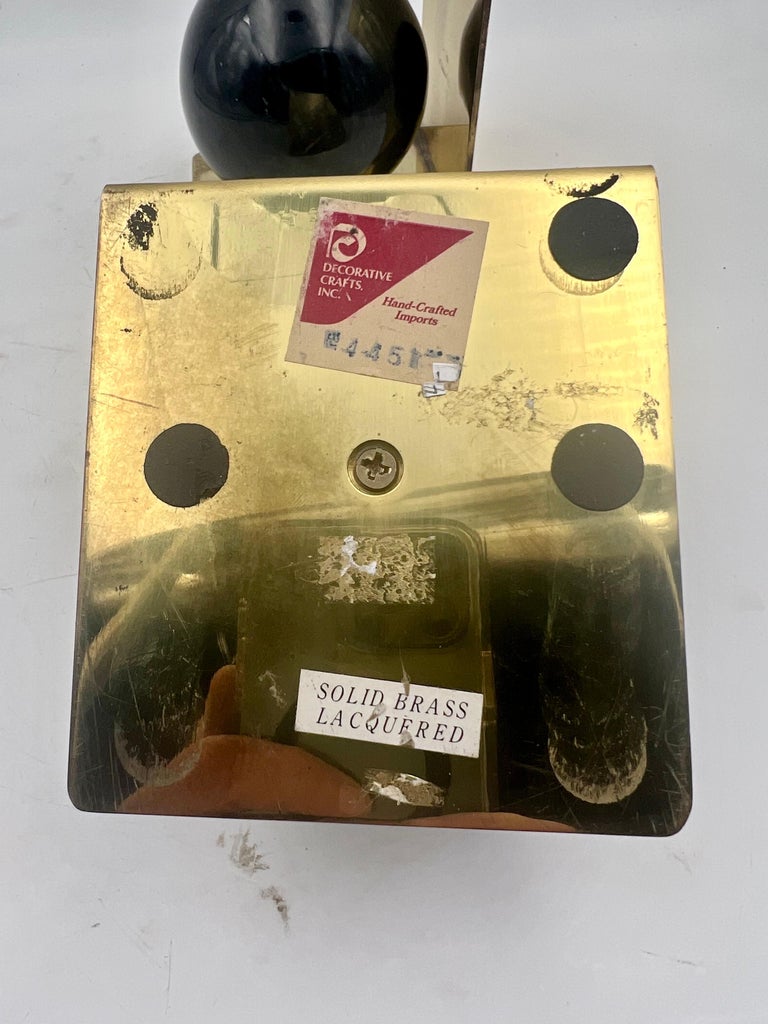 Pair of Solid Brass and Marble Bookends Postmodern Memphis Era For Sale ...