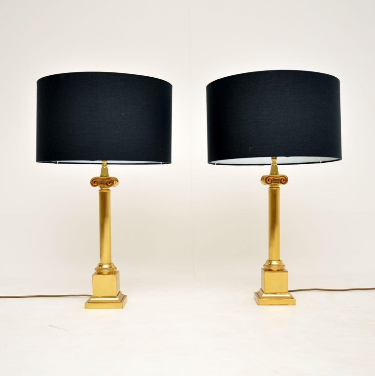 Pair of Solid Brass Neo-Classical Table Lamps at 1stDibs
